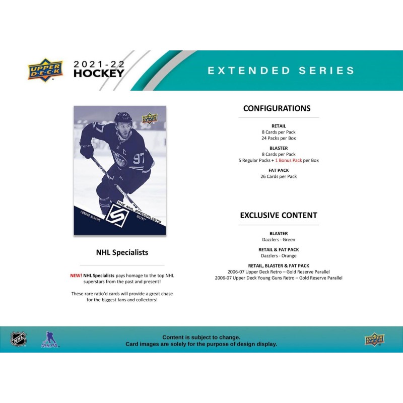 2021-22 Upper Deck Extended Series Hockey Retail Box